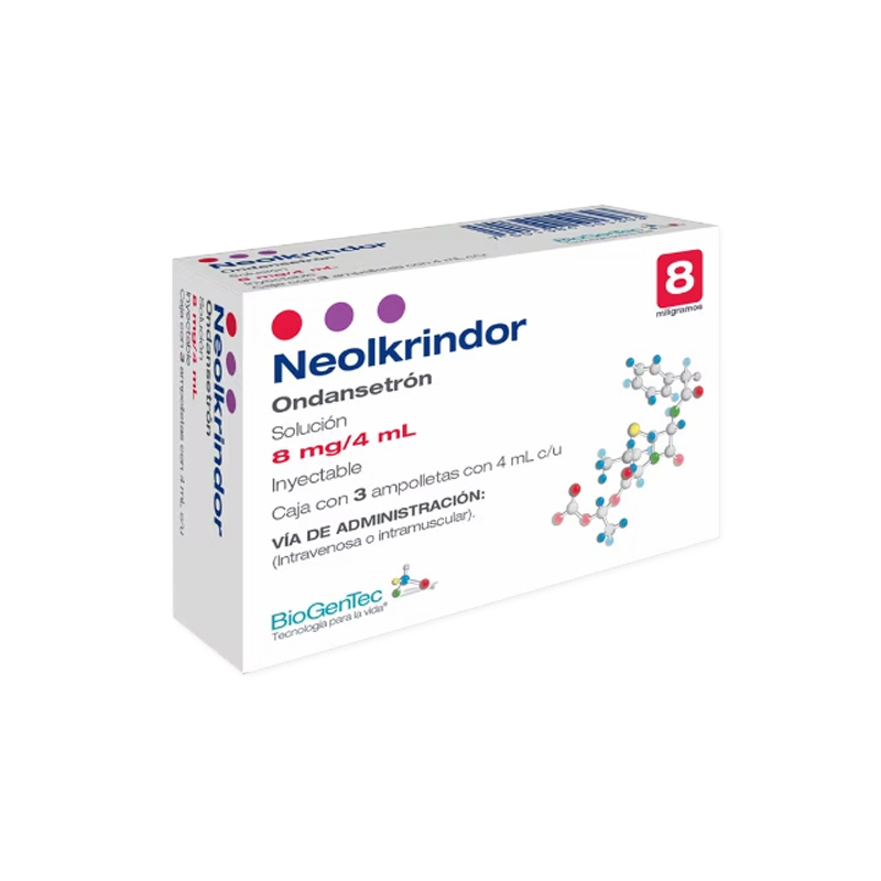 ONDANSETRON SOL INY 8 MG/4 ML C/3 AMP NEOLKRINDOR LAB NEOLPHARMA ...